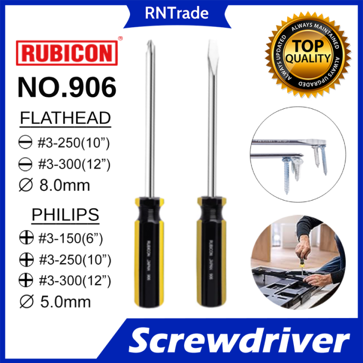 Rubicon Screwdriver 906 Series (-) Flat Head / (+) Philips | Lazada PH
