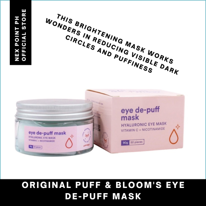 Puff and Bloom Eye De-Puff Mask Hyaluronic Eye Mask with Vit C Lightens ...