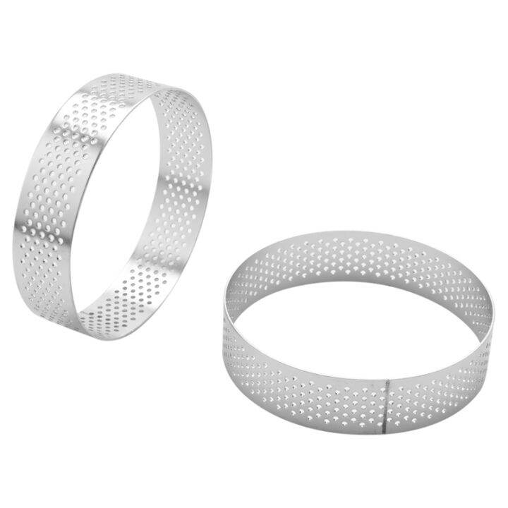 Circular Stainless Steel Porous Tart Ring Bottom Tower Pie Cake Mould ...