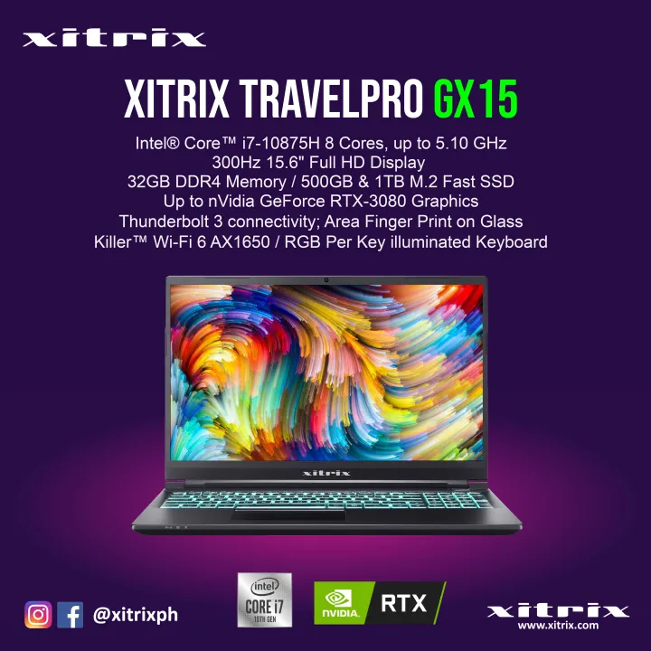 Xitrix TravelPro GX15 (GeForce RTX-3060; 300Hz 15.6 FHD; Core i7-10870H ...