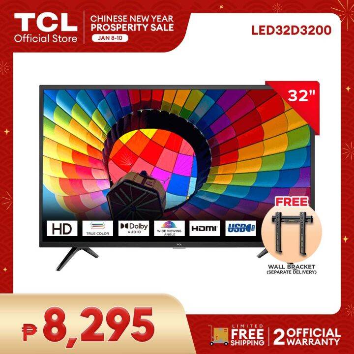 TCL 32 Inch Basic LED Digital TV - 32D3200 (Digital ISDBT Tuner, USB Multimedia Function, Narrow ...