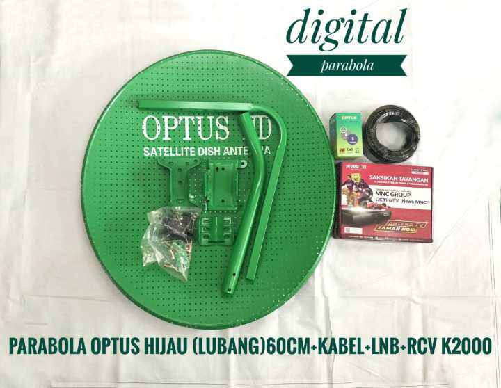 Parabola Mini Full Set Lengkap 60 cm Optus Hijau Lubang Termasuk 1 Pcs Receiver Cartenz - Odu ...