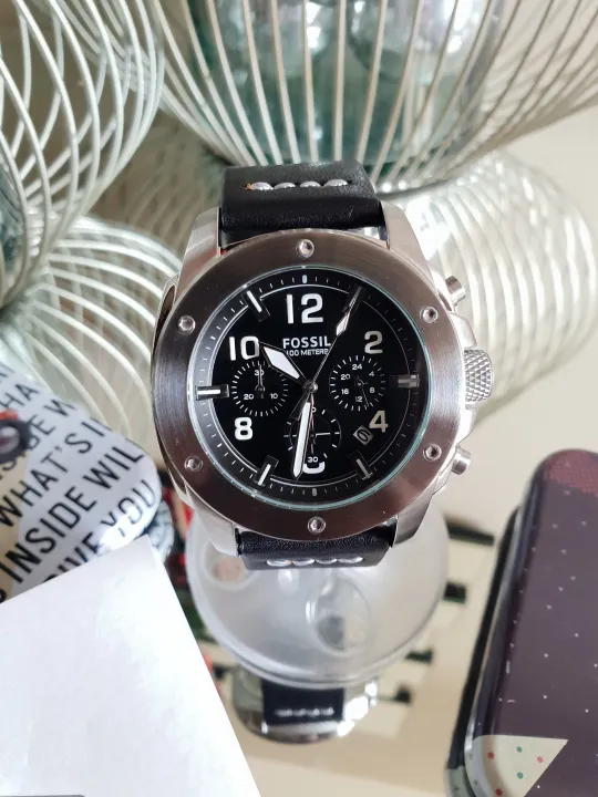 Fossil FS4928 Modern Machine Chronograph Grey Dial Black Leather Men's ...