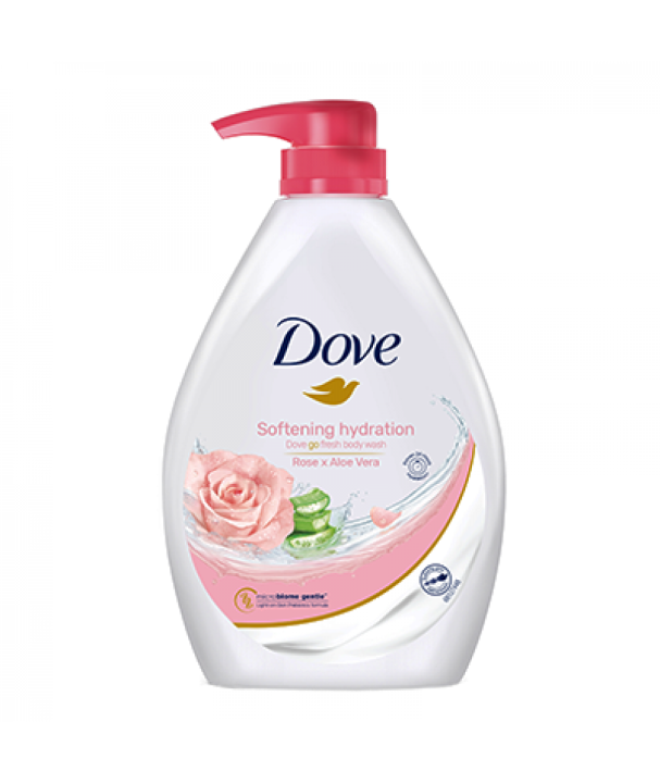 DOVE BODYWASH 1L - SOFTENING HYDRATION ROSE & ALOE VERA | Lazada