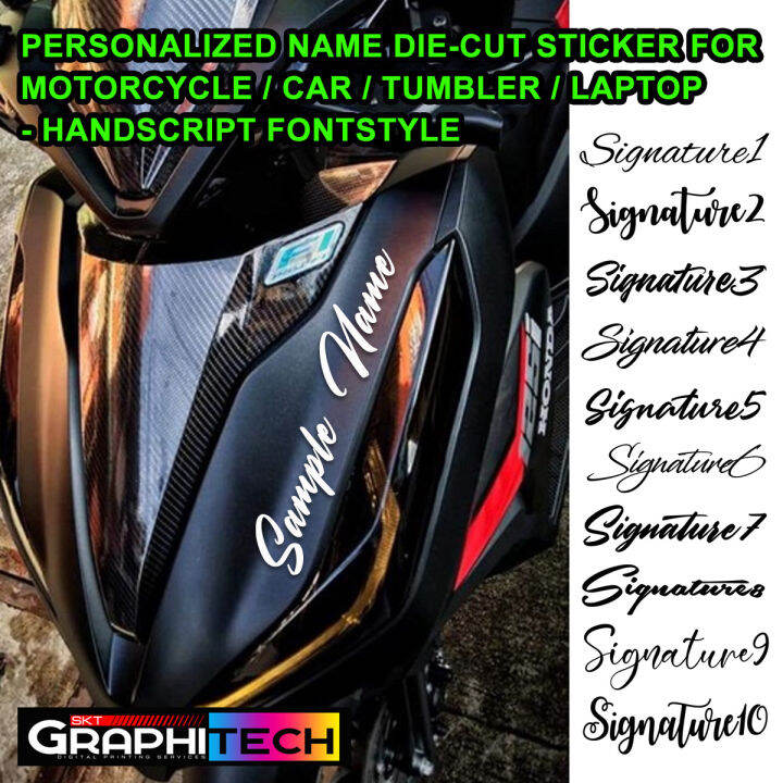 PERSONALIZED NAME DIE-CUT STICKER FOR MOTORCYCLE / CAR / TUMBLER ...