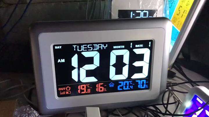 ดิจิตอล LED นาฬิกาปลุก RCC วิทยุควบคุมสถานีอากาศไร้สายในร่มกลางแจ้ง ...