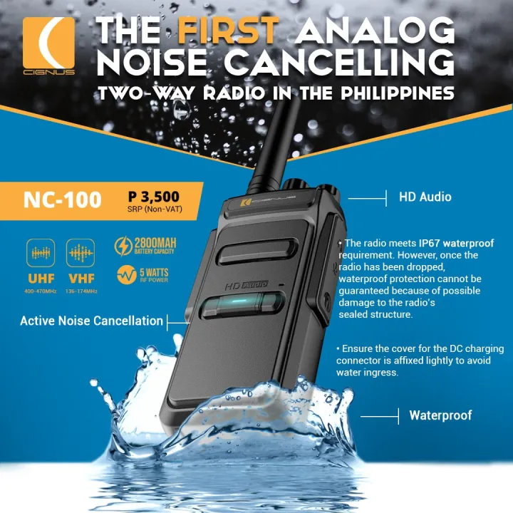 NEW! Cignus NC100 Active Noise Canceling and IP67 Waterproof Single ...