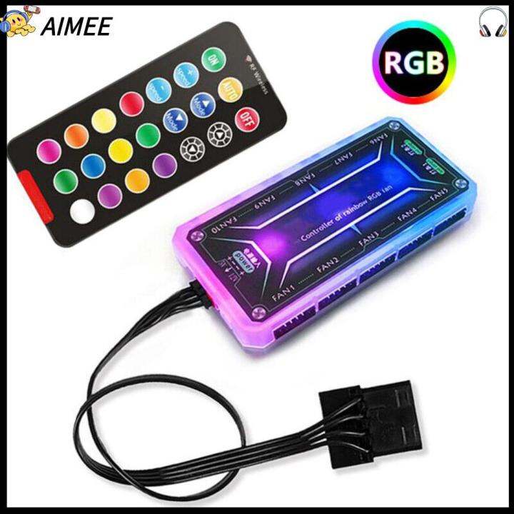 AIMEE Discoloration Illusory Color Pc Cooling Fan Wireless Remote ...