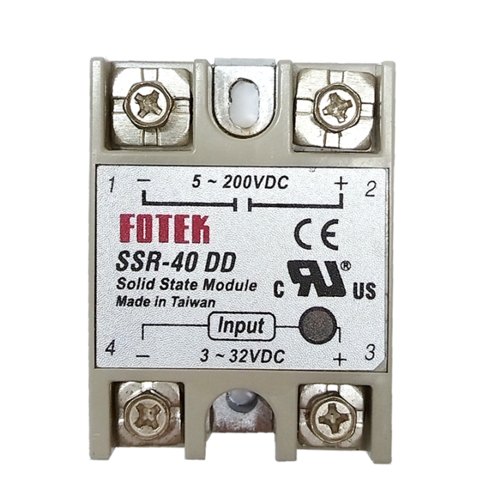 โซลิดสเตตรีเลย์dc 40A 5 - 200V SSR-40DD โซลิดสเตตรีเลย์ 40 แอมป์ดีซี Solid State Relay SSR-40DD ...