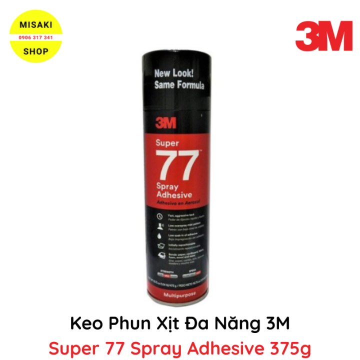Keo Xịt Đa Năng 3M Supper 77 Spray Adhesive 375g, kết dính tốt trên ...
