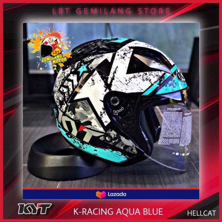 KYT Helmets Hellcat [K-RACING AQUA BLUE] | Lazada