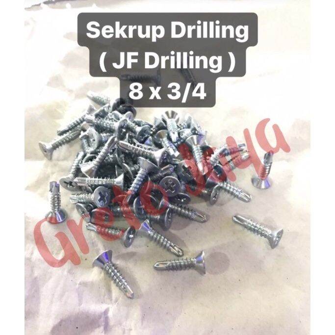 ( 8x3/4 100bj ) Sekrup JF Drilling Roofing Self Drill Baja Ringan SDS ...