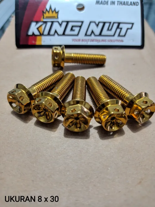 BAUT PROBOLT MOTIF FLOWER UKURAN 12 PANJANG 3CM (8 x 30) KINGNUT ...
