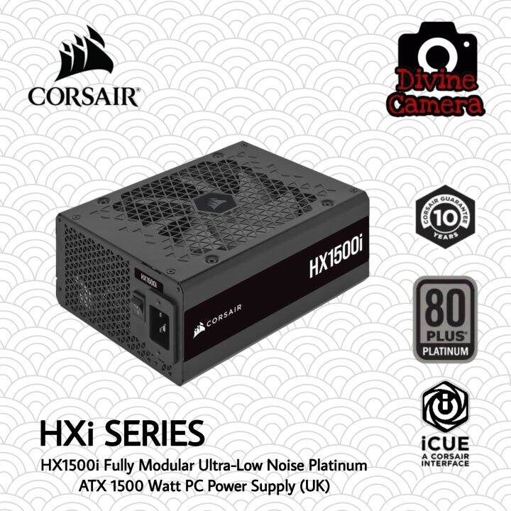 Corsair HX1500i Fully Modular Ultra-Low Noise Platinum ATX 1500 Watt PC Power Supply CP-9020215 ...