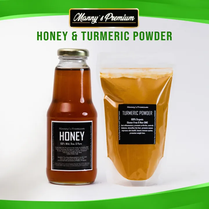 Raw Wild Pure Honey 500g & Pure Turmeric Powder 200g (All Organic ...