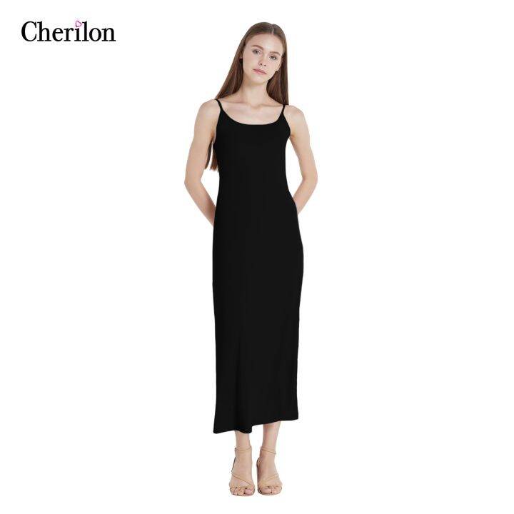 Cherilon เชอรีล่อน เดรสสั้น เดรสยาว สายเดี่ยว Cool Touch เดรส ผ้านุ่มลื่นเย็นสบายผิว ยืดหยุ่นสูง ...
