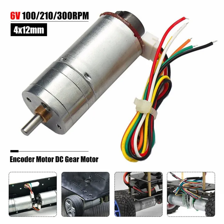 DC 6V Encoder Gear Motor 100/210/300RPM Micro Electric Motor with Worm ...