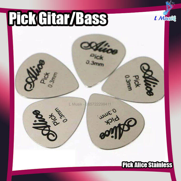 PICK GITAR ALICE BESI STAINLESS KLABER 0.3 MM | Lazada Indonesia