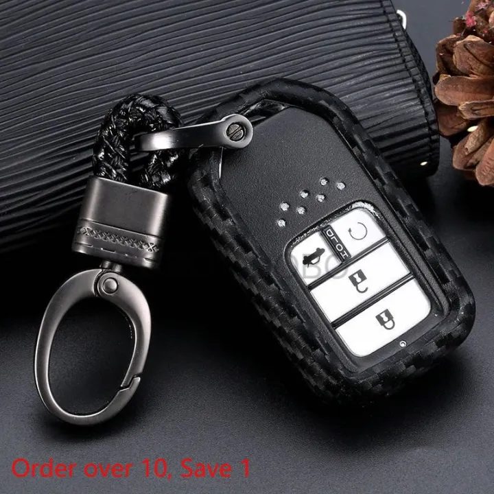 BOBO Silicone Carbon fiber adhesive Honda Car Key cover Case Holder ...