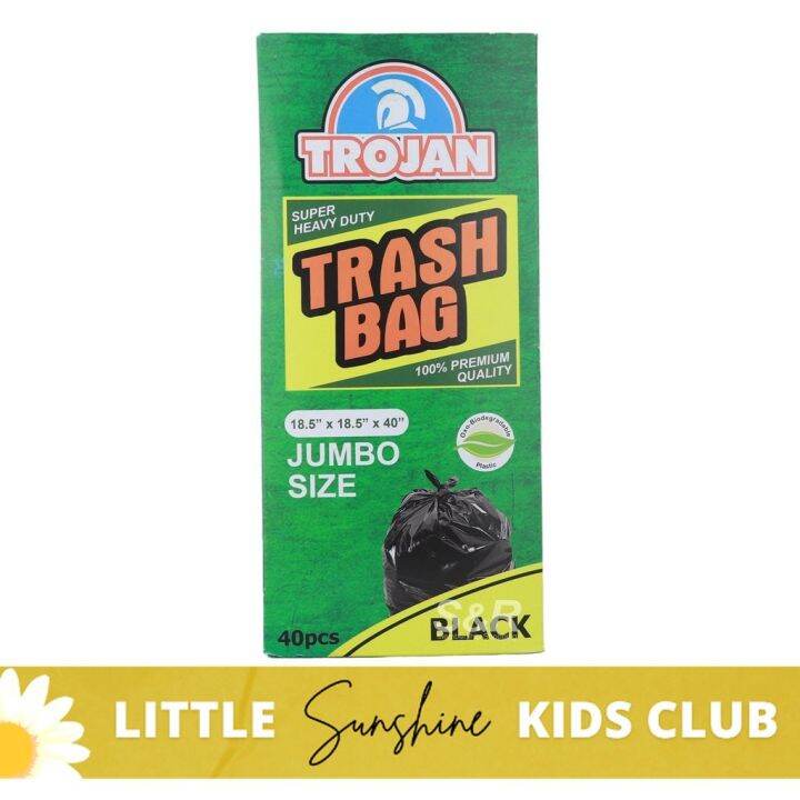 Trojan Black Jumbo Size Trash Bag 40pcs | Lazada PH