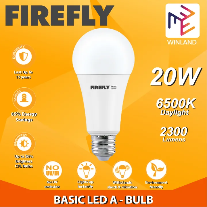 FIREFLY by Winland E27 LED A-Bulb Singles ( 20W / 100-240V ) Daylight ...
