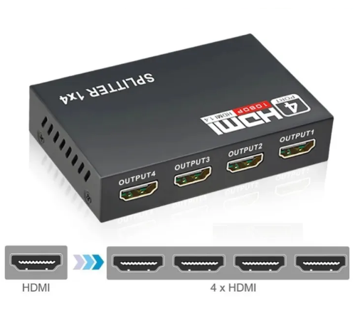 HDMI Splitter 1080p 2/4 Port Box Hub Hdmi Switch Repeater Amplifier 4K ...