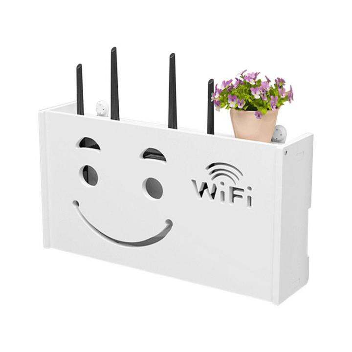 Router Wall Mount Bottom Cooling Hole Wifi Storage Box PVC Wireless ...