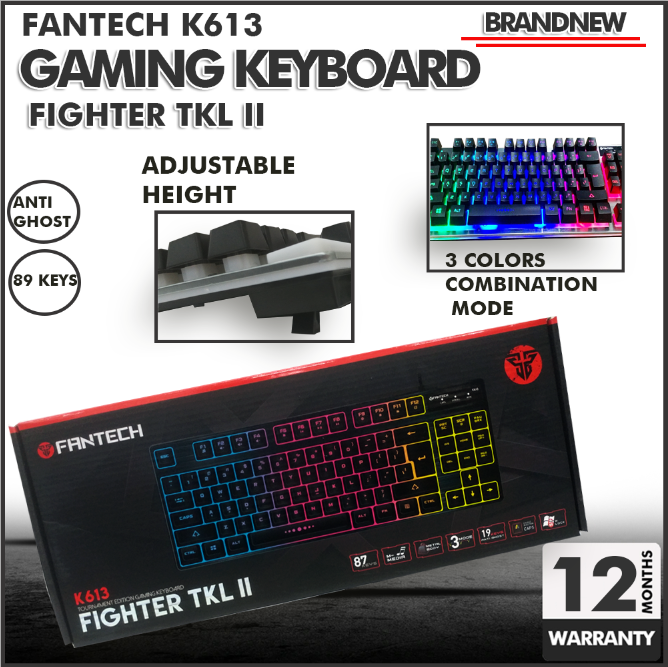 Brandnew FANTECH K613 FIGHTER II RGB TKL GAMING KEYBOARD (BLACK) | Lazada PH