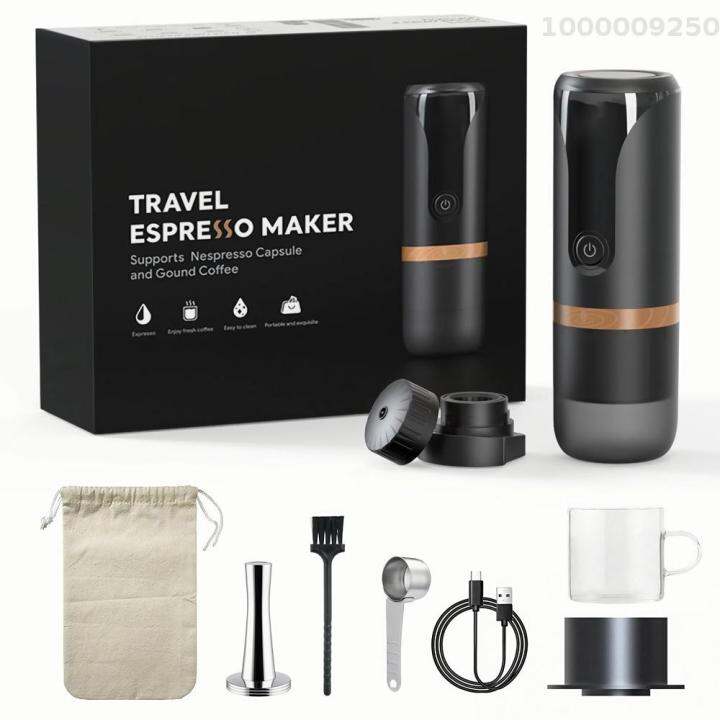 Portable Espresso Machine 9 Bar Pressure Rechargeable 2 in 1 Small ...