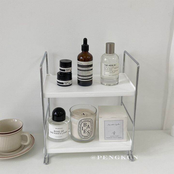 [TOVIR] ชั้นวางของเหล็ก แบบสองชั้น อเนกประสงค์ สีขาว สําหรับวาง ...