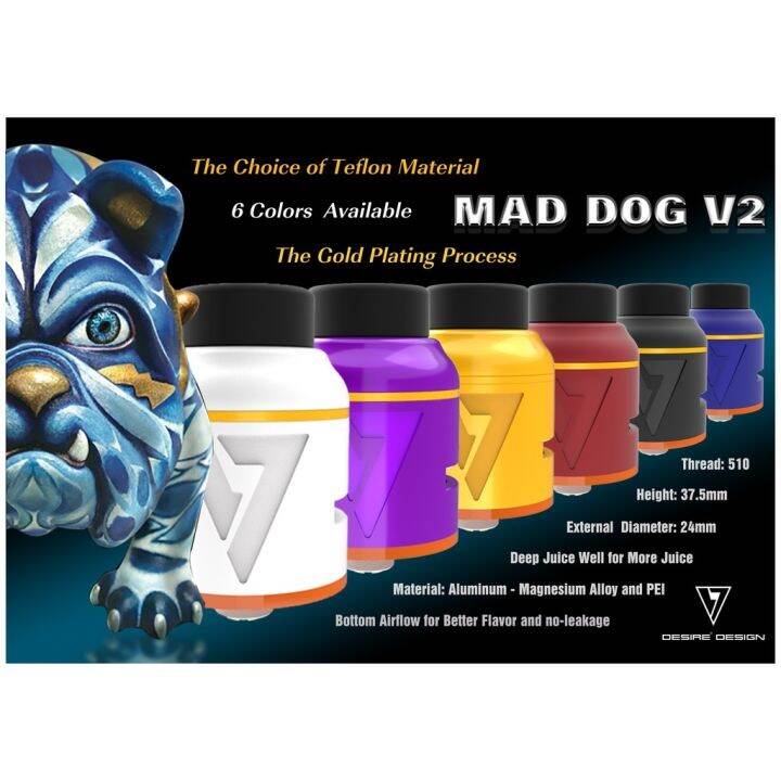 Mad Dog RDA - w/Squonk 24mm Legit/Authentic | Lazada PH