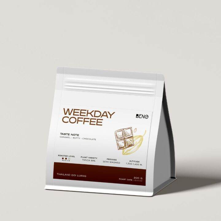 BENO เมล็ดกาแฟคั่วกลาง Weekday Coffee Roaster จากดอยหลวง 200 กรัม ...