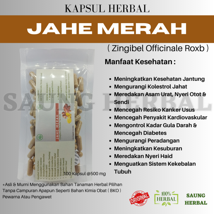 Kapsul Herbal Jahe Merah | Kumis Kucing | Daun Sirih | Temu Mangga ...