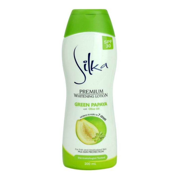SILKA PREMIUM WHITENING LOTION SPF30 GREEN PAPAYA WITH OLIVE OIL 200ML ...