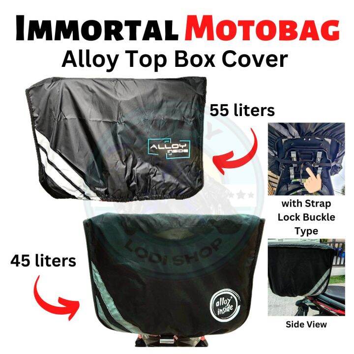Immortal Motobag Waterproof Alloy Top Box Cover 45/ 55 liters | with ...