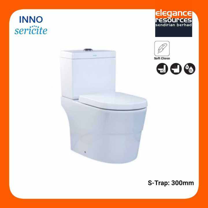 SERICITE Close Couple Wash Down Pedestal WC Suite 3/6L Dual Flush ...