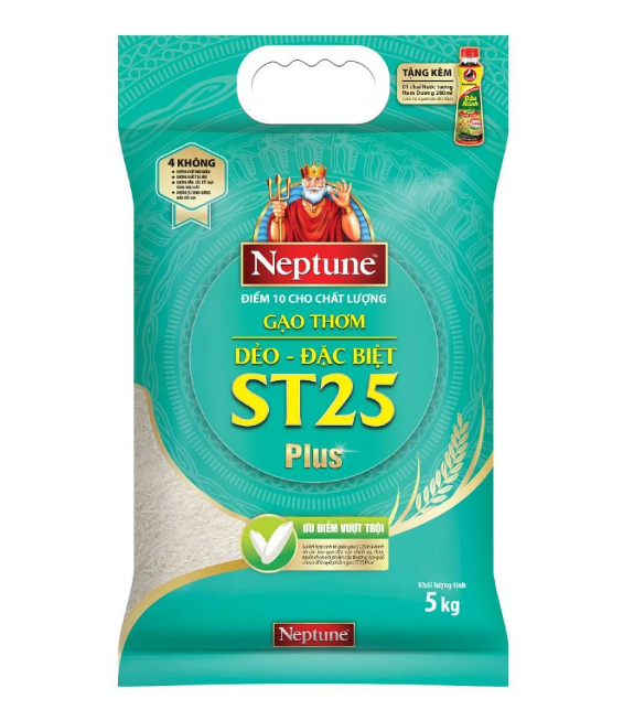 GẠO ST25 NEPTUNE PLUS THƠM DẺO ĐẶC ĐẶC BIỆT ST25 NEPTUNE PLUS 5KG ...