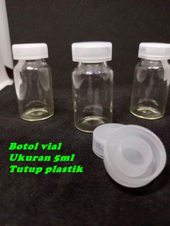 (isi 10pcs) botol vial 5ml tutup plastik,botol kaca 5ml tutup plastik | Lazada Indonesia