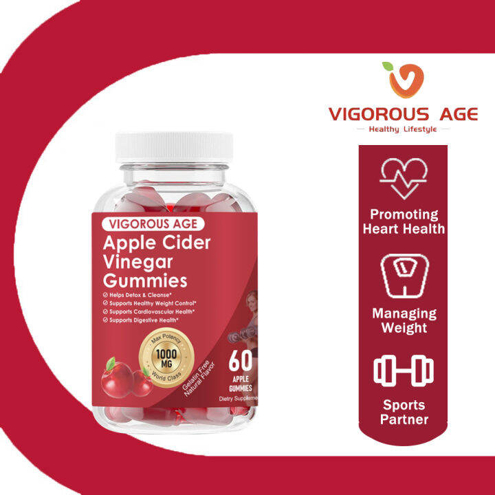 Vigorous Age Apple cider vinegar gummies weight control sli Apple Cider ...