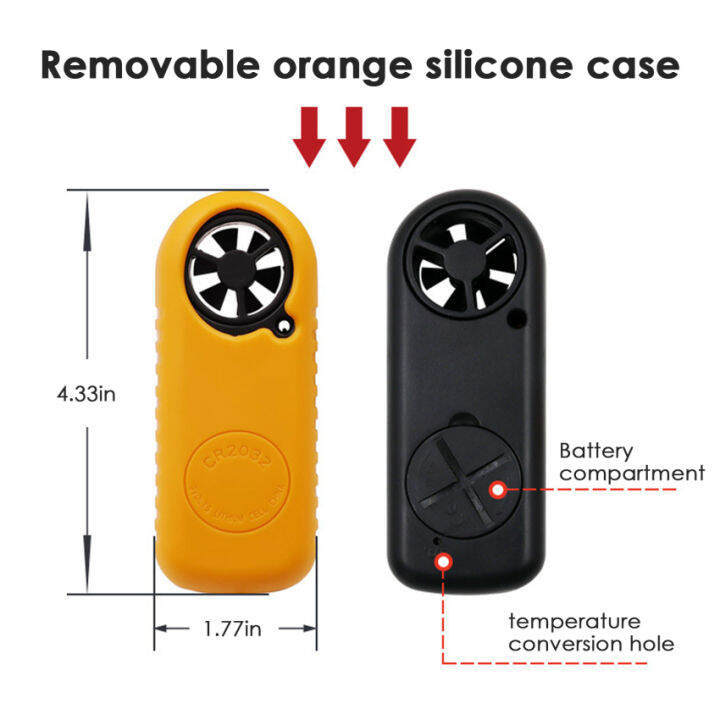 Outdoor Mini Anemometer Digital High Precision 2-in-1 Impeller Wind ...