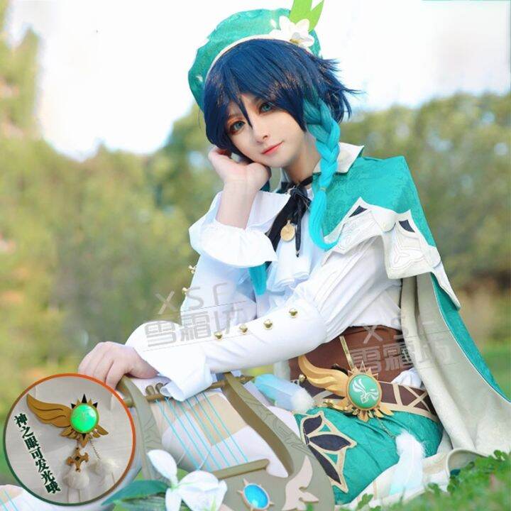 Game Genshin Impact Anime Cosplay Project Venti Cosplay Costume 2020 New Games Cos Cape Top