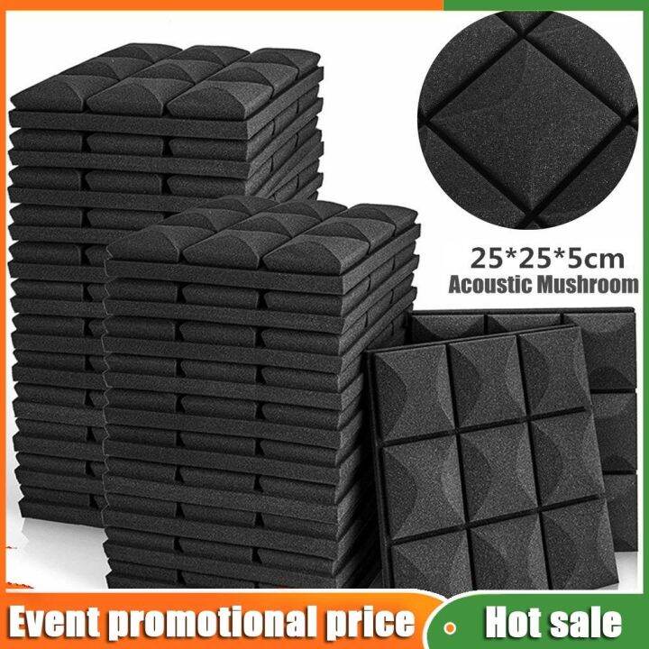 12 Pack 25x25x5cm Durable Soundproofing Soundproof Foam Studio Foams ...