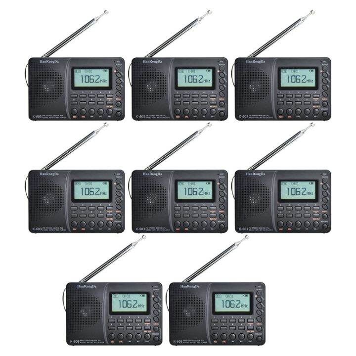 8X K-603 Full Band Radio Bluetooth FM AM SW Portable Pocket Radios MP3 Digital REC Recorder ...