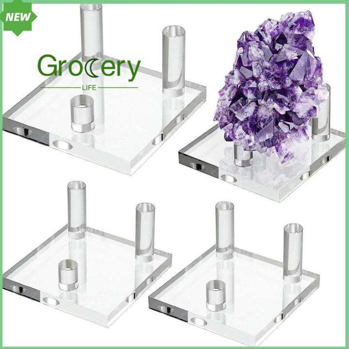 GROCERY LIFE 4pcs Transparent Color Display Stand 2.52.51.2 Inch ...