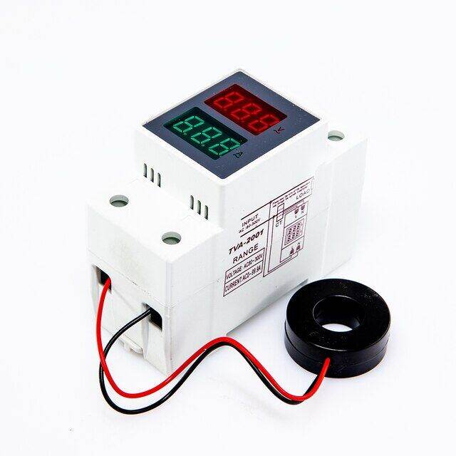 0-100a 80-300v Din Rail Ac Ammeter Voltmeter Led Display Panel Voltage ...
