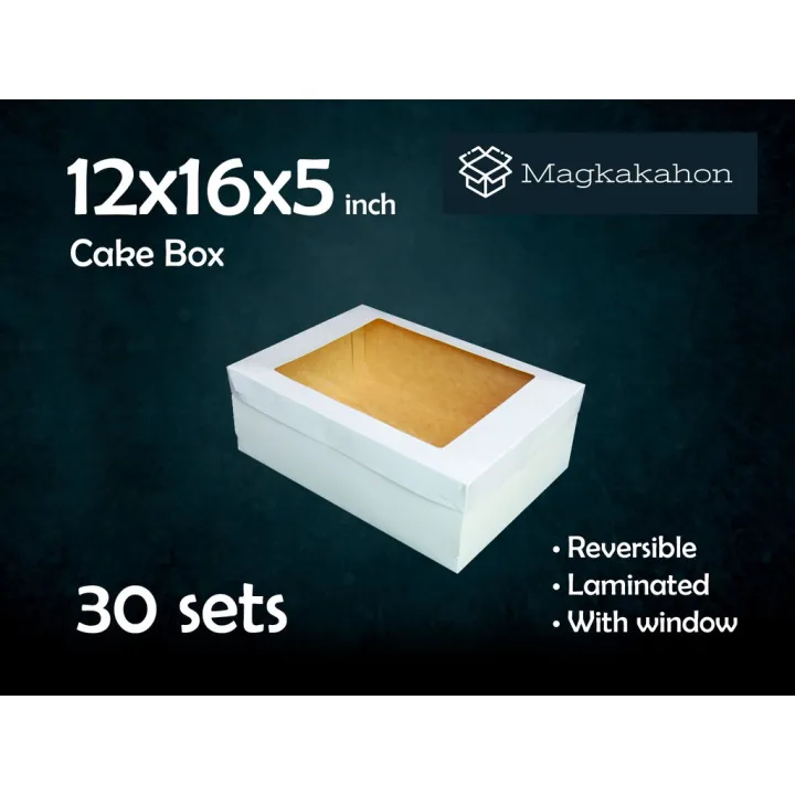 12x16x5 Inch Cake Box Reversible, Laminated, With Window4EI | Lazada PH