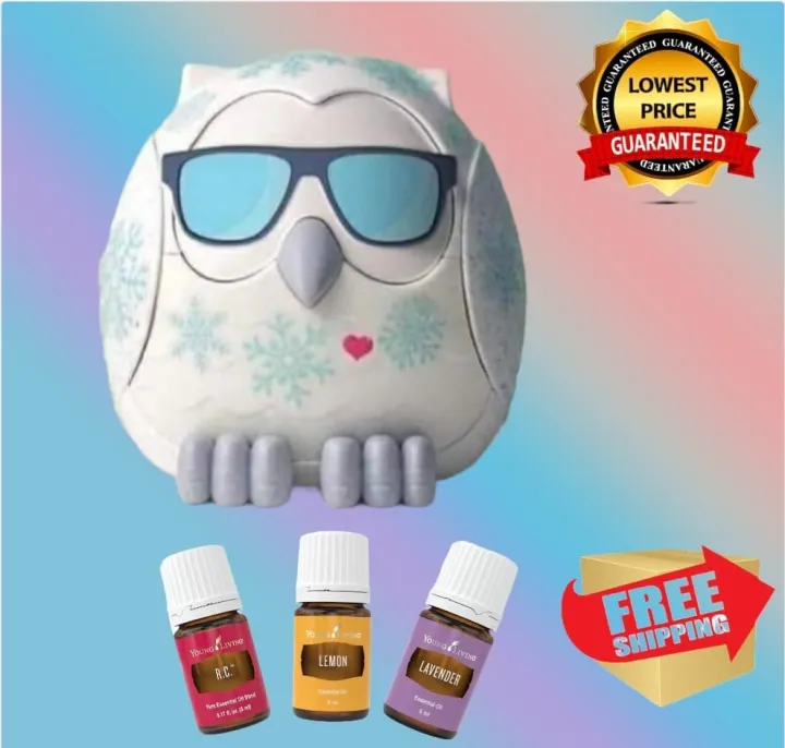 Young Living Snowy the Owl Diffuser with 5ml RC, Lemon, Lavender ...