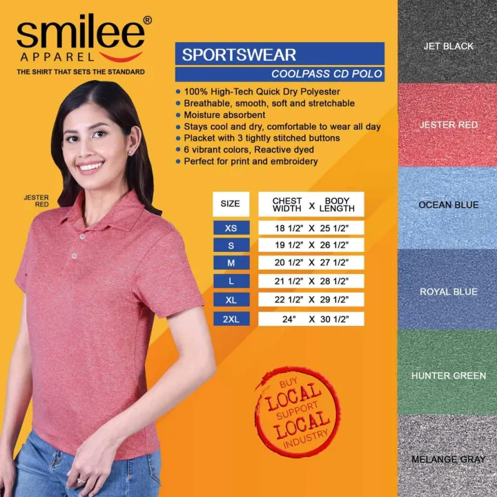 Smilee Drifit Coolpass Polo (Unisex) - Per piece | Lazada PH