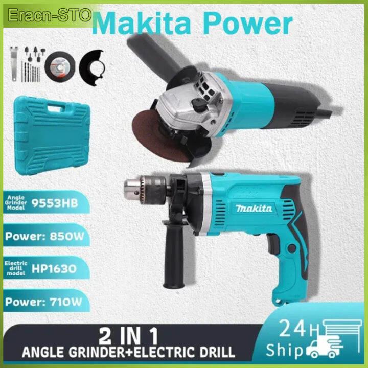 Makita electric grinder and drill machine set 2 and 1 tool original ...