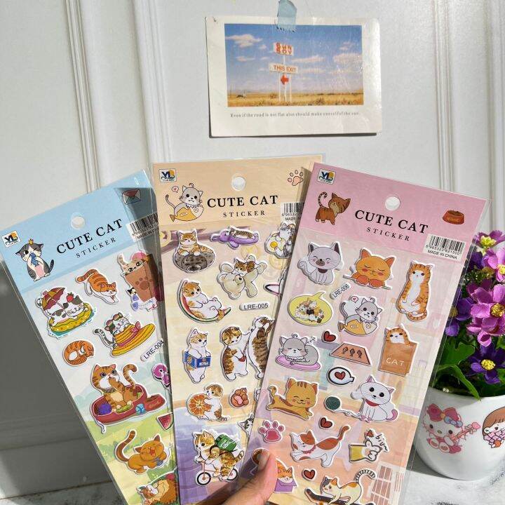 Sticker Timbul 3D Cute Kucing Cat Lucu LRE-00 / Stiker Kitty Imut MURAH ...